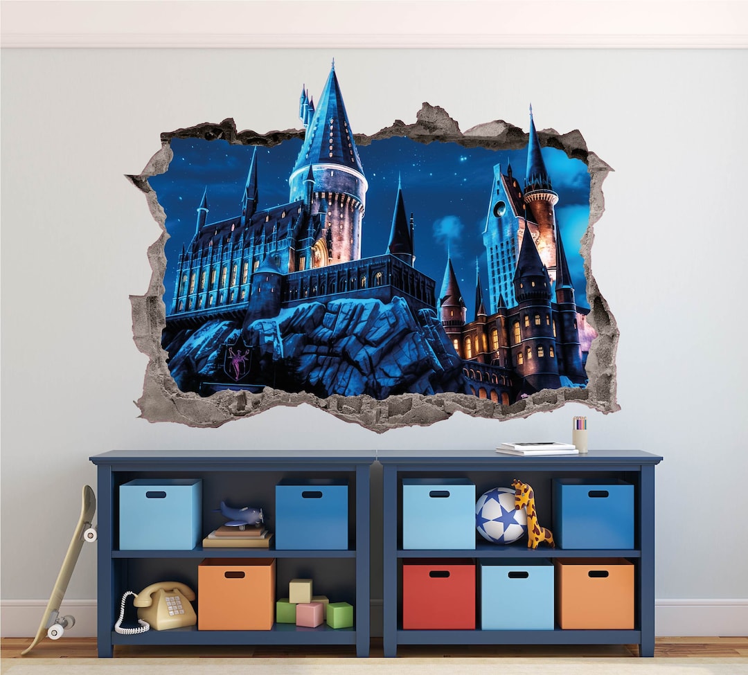 Magical Castle Wall Decal Smashed 3D Graphic Magical World Castle Wall ...