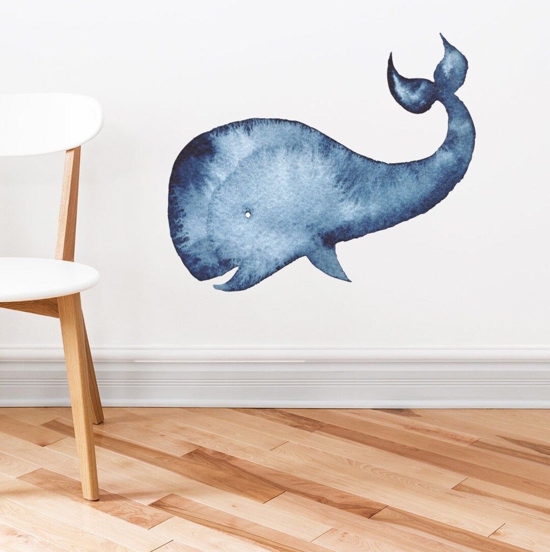 Baby Whale Watercolor Wall Decal Art Stickers Vinyl Decor - Etsy