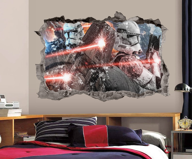 Stormtrooper Wall Decal 3D Art Stickers Star Wars Vinyl Wall - Etsy