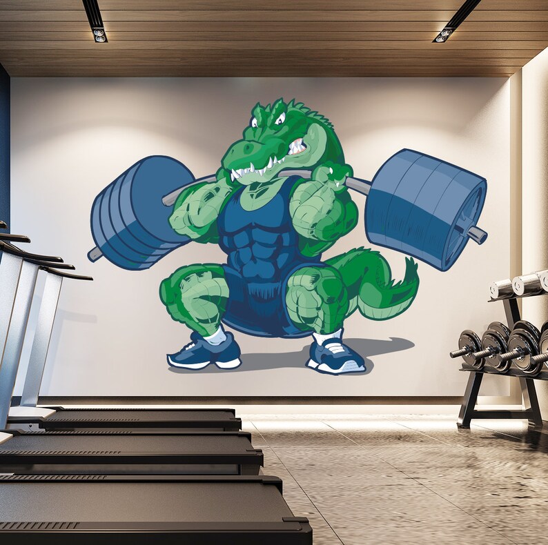 Alligator Gym Pared Art Calcal Fitness Center Vinyl Wall Decor - Etsy ...