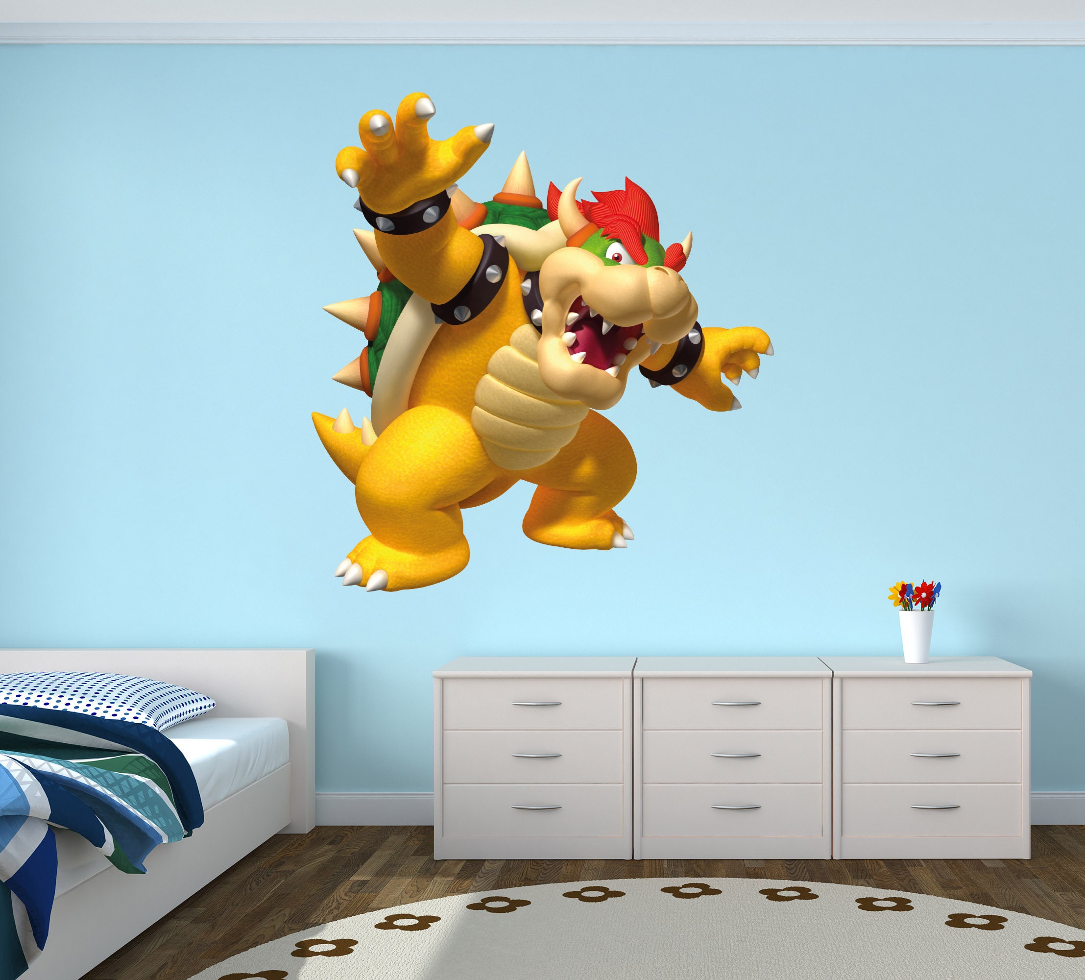 Mario Cake Topper Super Ario Bros Wall Decor – Bowser – Vinyl Wall ...