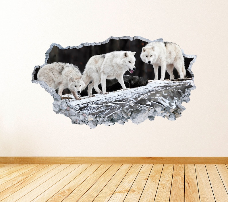 Wolf Pack Wall Art Decal Animal Theme Wall Decor Bedroom Vinyl Wall ...