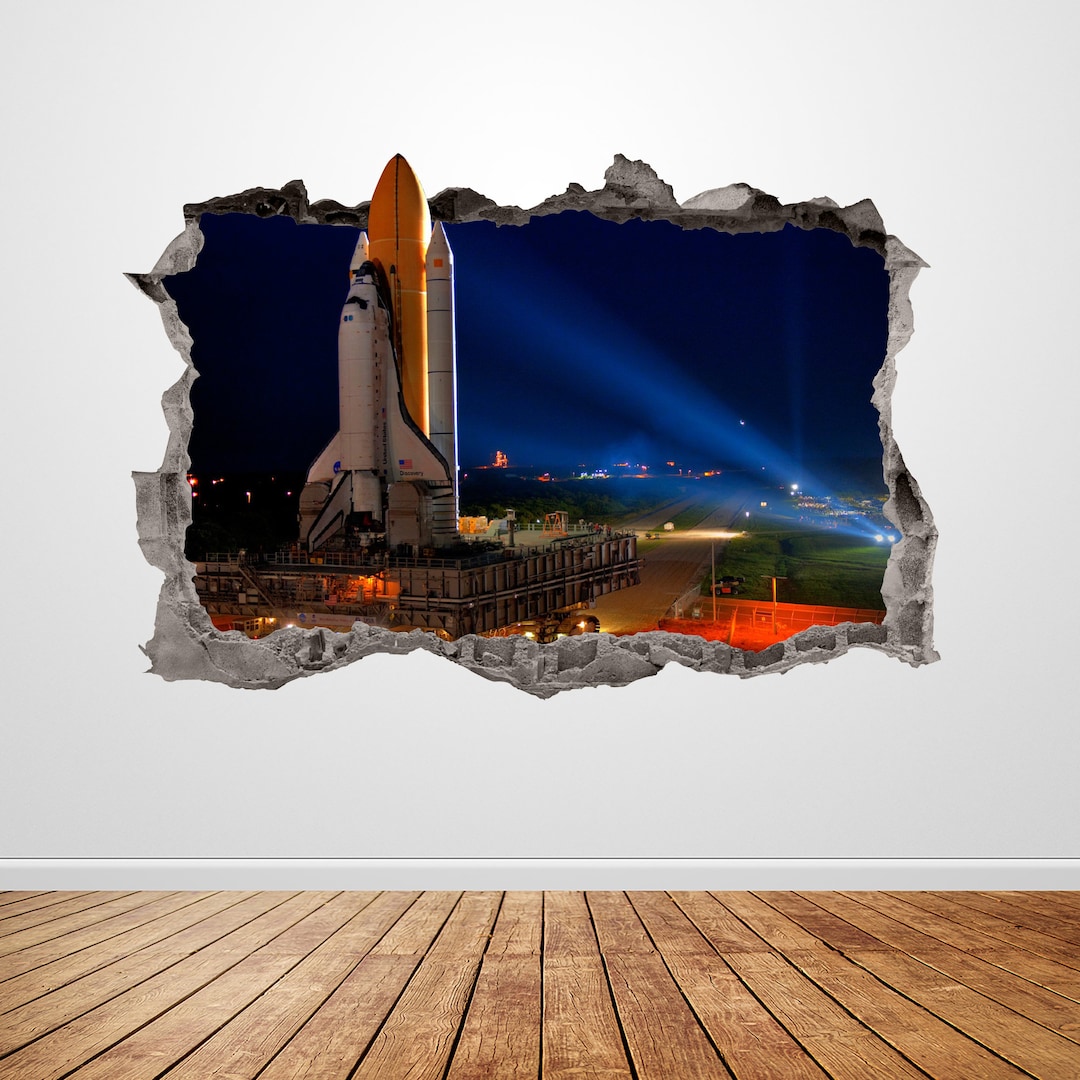 Space Station Wall Decal Smashed 3D Graphic Nasa Station Outer Space ...