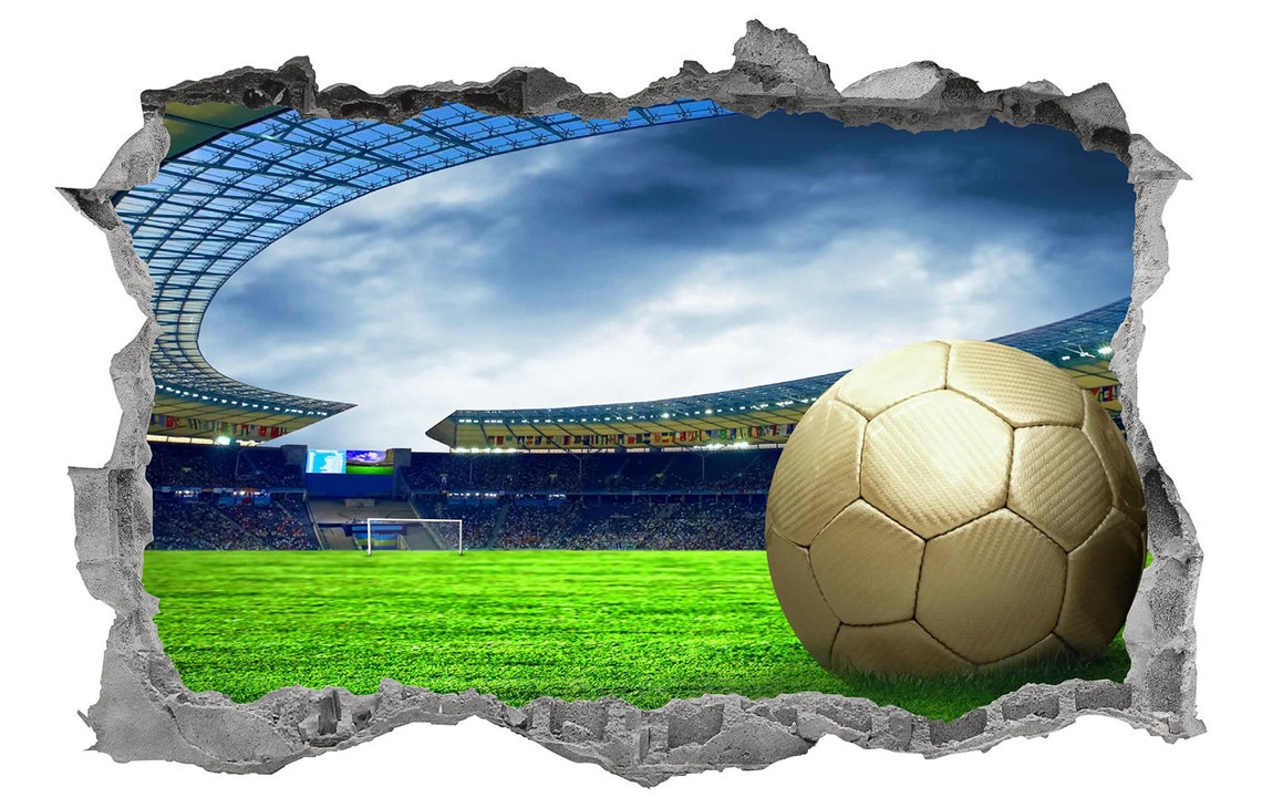 Soccer Wall Decal Smashed 3D Graphic Soccer Stadium Wall Art | Etsy