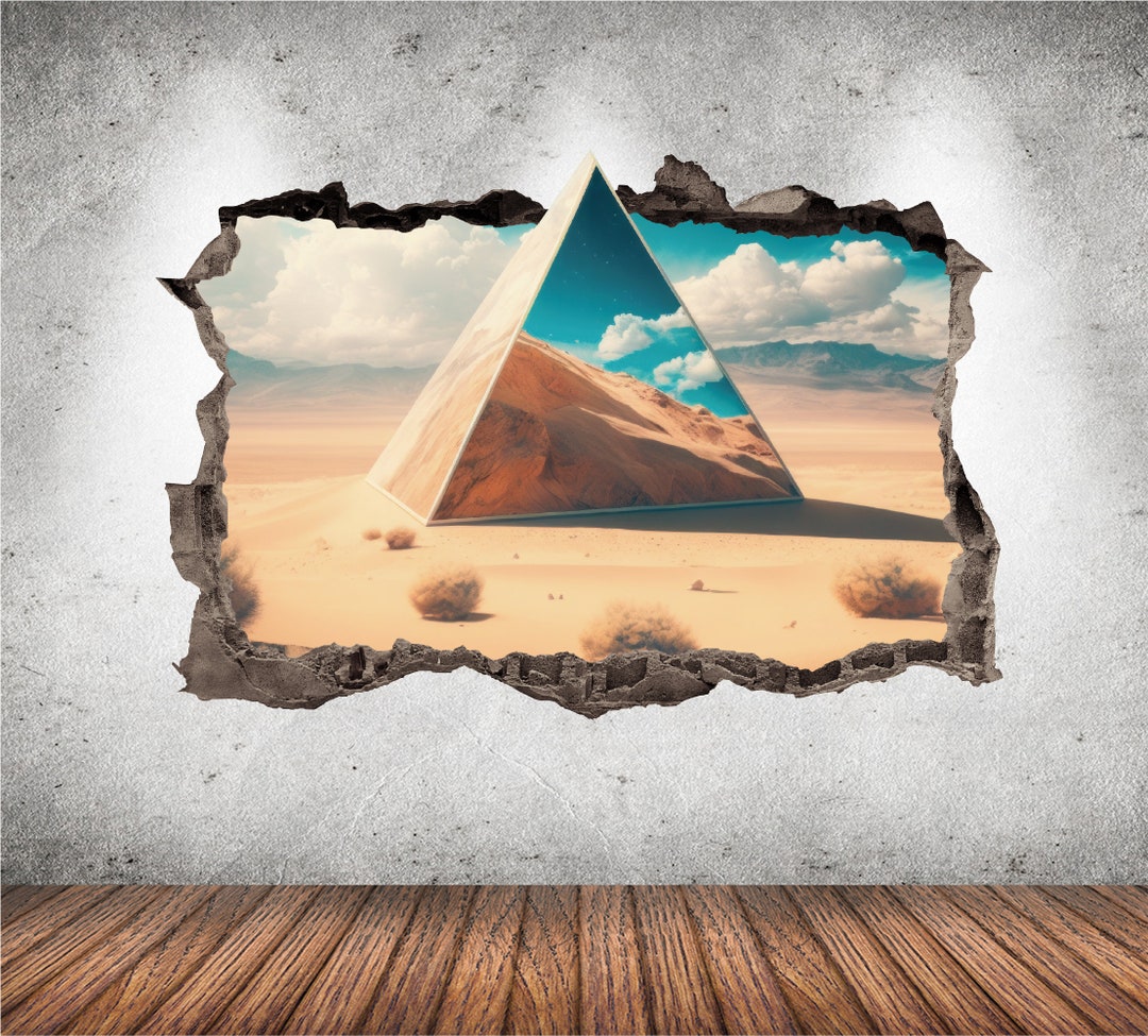 Pyramid Wall Decal 3D AI Graphic Wall Art Sticker, Wall Decor ...