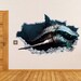 Robot Shark Smashed 3D Wall Decal Great White Shark Animal Wall Art ...