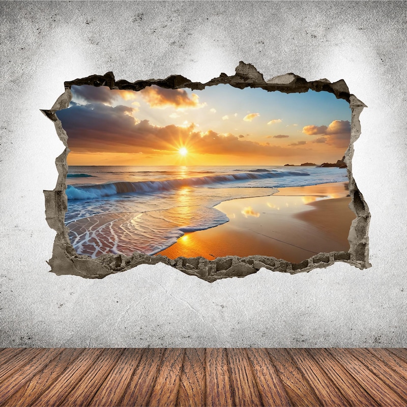Beach Sunset Wall Decals - Etsy