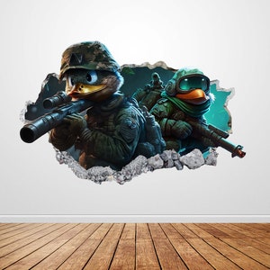 Soldier Duck 3D Wall Decal Art Decor Sticker Warzone Wall Sticker Art ...