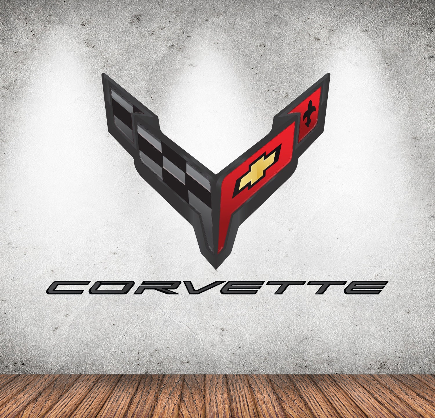 Corvette C8 pared calcomanía arte logotipo garaje pared - Etsy España