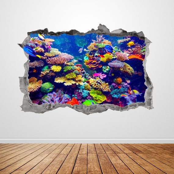 Mural De Pared Del Mar De Coral 8 Sea Wall Mural Ideas | Mural, Cheap