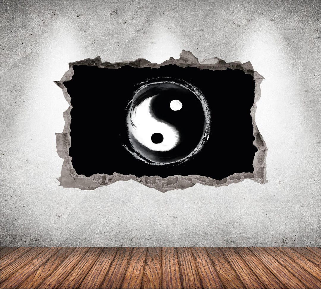 Yin Yang Wall Decal 3D AI Graphic Yin and Yang Wall Art Sticker, Wall ...