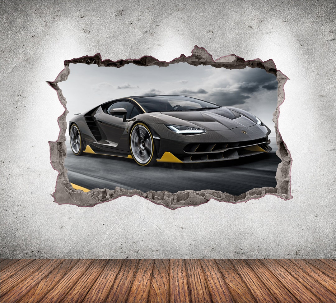 Racing Car Wall Decal 3D AI Graphic Wall Art Sticker, Wall Decor ...