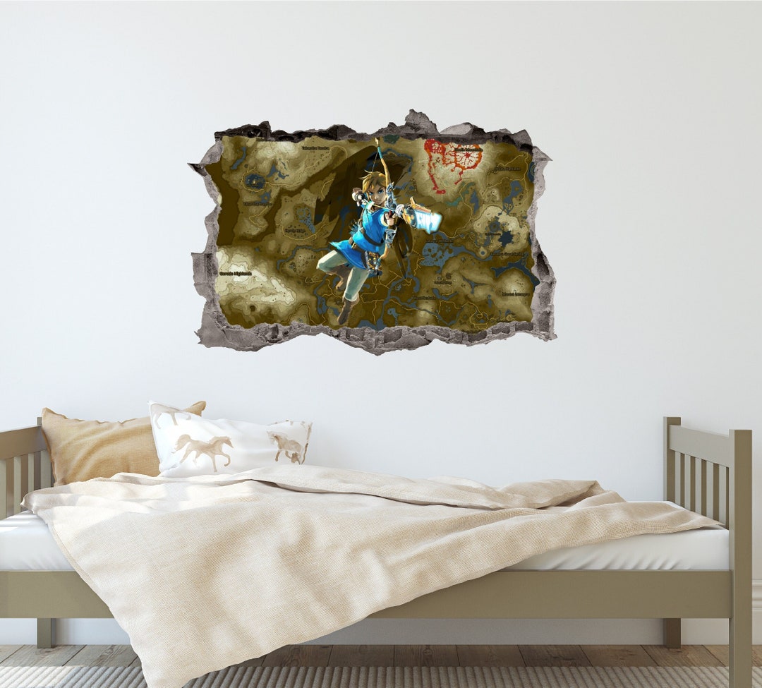 Zelda Wall Decal 3D Graphic Wall Art Sticker, Game Wall Art Video Game ...