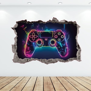 Gamer Wall Decal 3D AI Graphic Wall Art Sticker, Wall Decor, Gaming ...