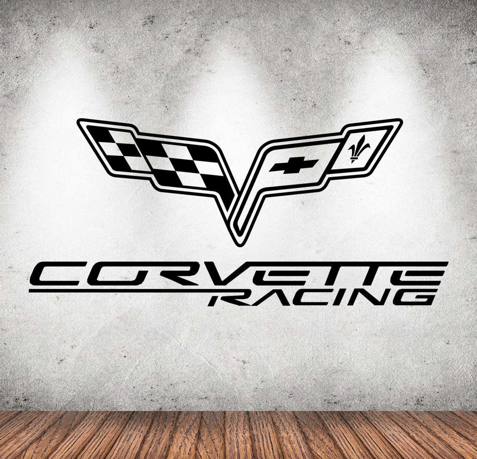 Corvette Racing Wall Decal Art Logo Garage Wall Decor Racing - Etsy