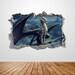 Dragon Wall Decal Smashed 3D Graphic Fantasy Dragon Wall Art Stickers ...