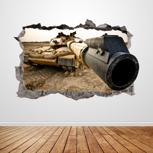 Tank Wall Decal Smashed 3D Graphic Battlefield Wall Sticker - Etsy