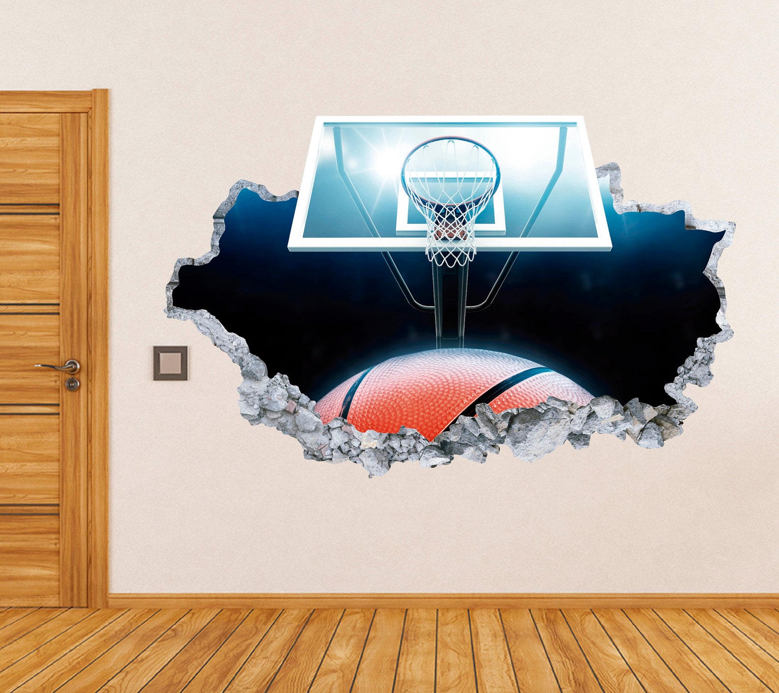 Basketball Smashed 3D Wall Decal Sports Vinyl Decor Sticker - Etsy