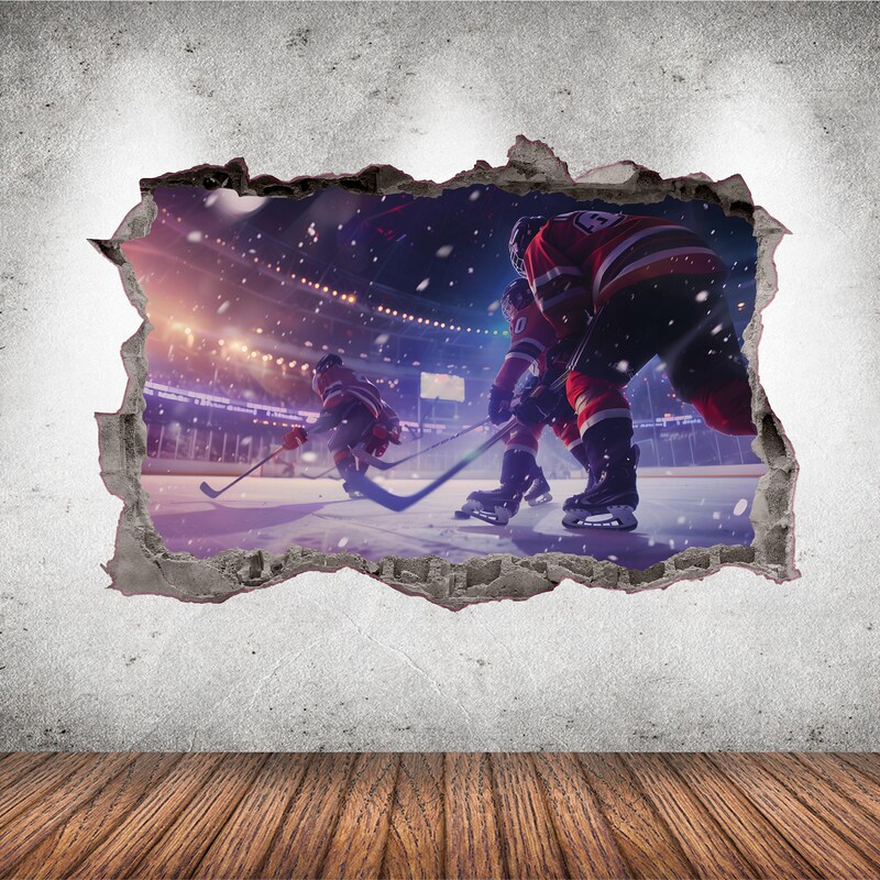 Hockey Wall Decal - Etsy