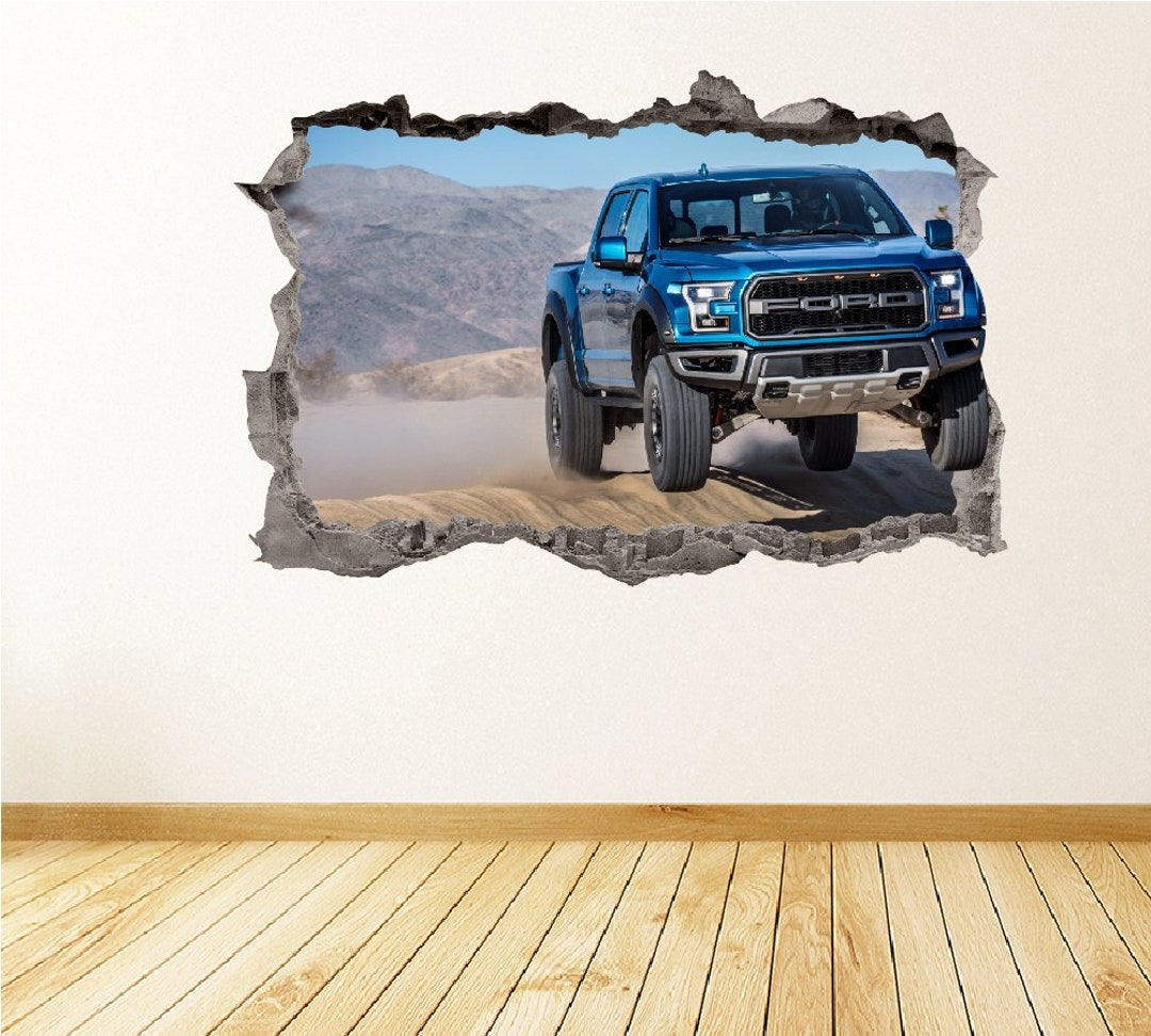 Ford Pick up Wall Decal 3D Smashed Wall Art Truck Vinyl Wall Decor - Etsy