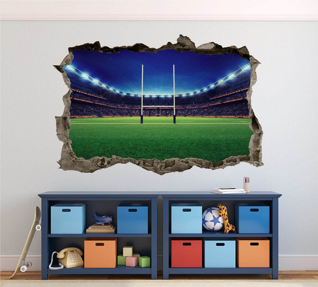 Football Stadium Wall Decal 3D AI Graphic Wall Art Sticker, Wall Decor ...