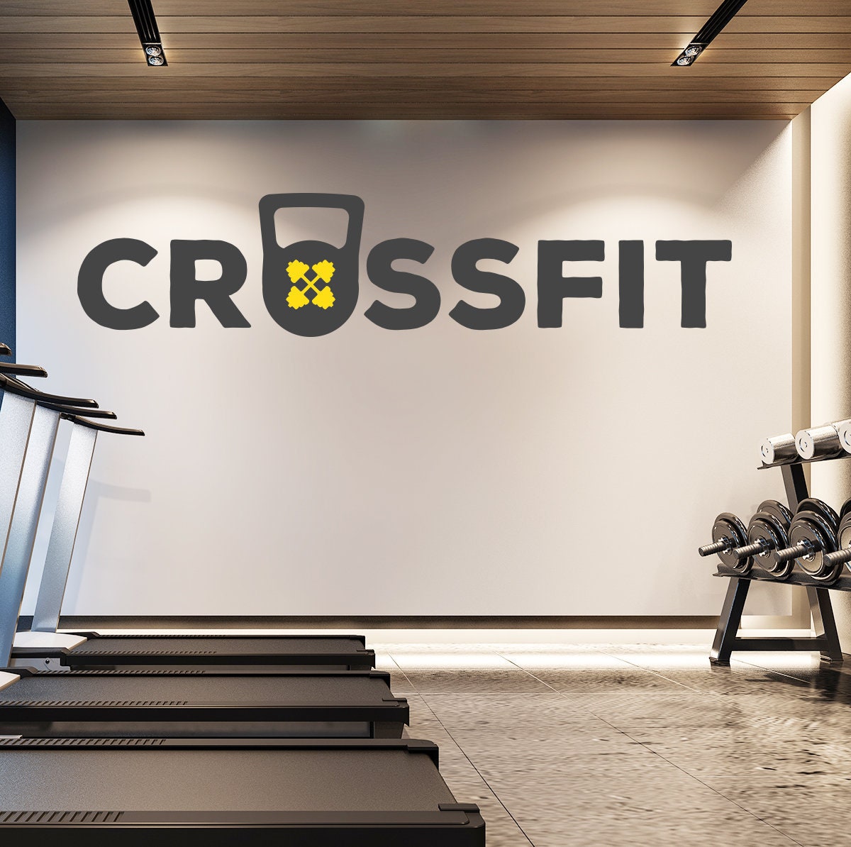 Crossfit Wall Art Gym Decal Cross Fit Fitness Center Vinyl Wall Decor ...