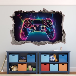 Gamer Wall Decal 3D AI Graphic Wall Art Sticker, Wall Decor, Gaming ...