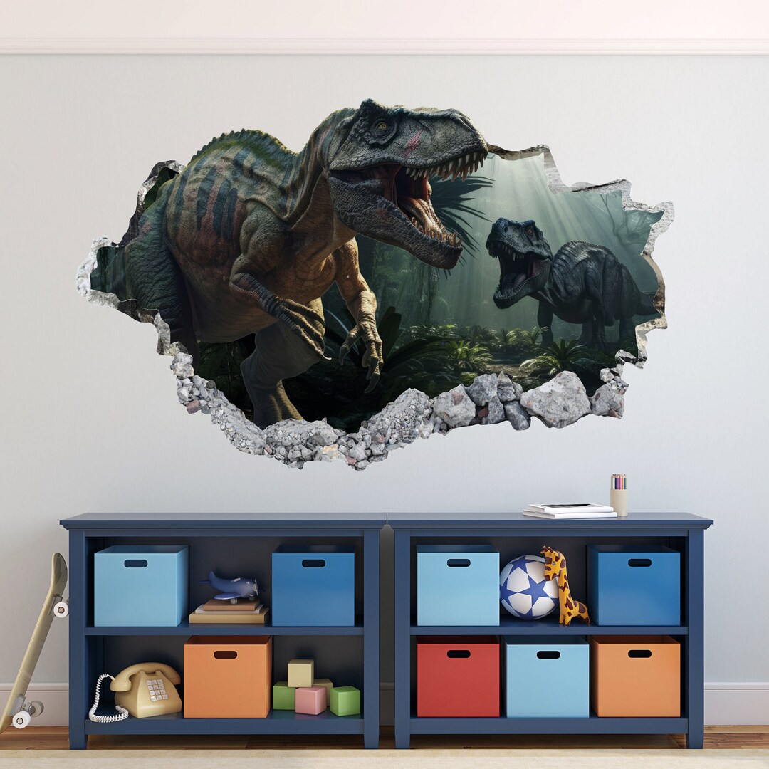Dinosaur 3D Wall Decal Art Decor Sticker Dinosaur T Rex Wall Sticker ...