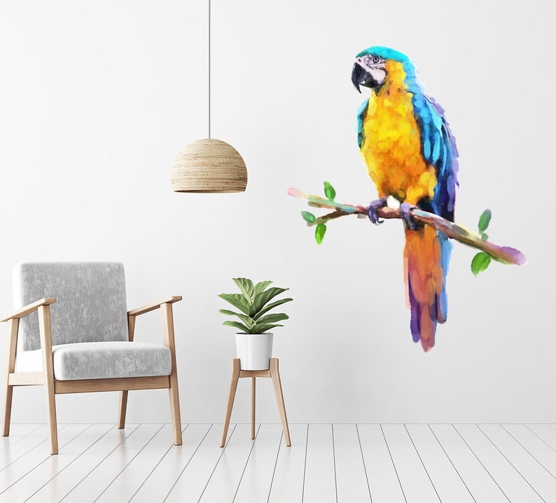 Macaw Watercolor Wall Art Decal Stickers Vinyl Decor - Etsy