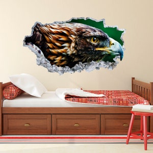 Hawk Wall Decal Smashed Concrete Wall Art Decal Eagle Animal Theme Wall ...