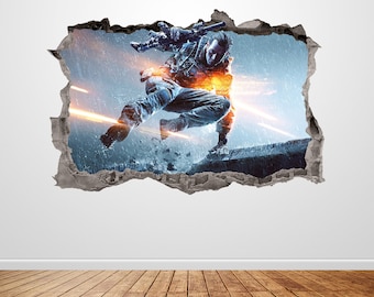 War Tank Wall Decal Smashed 3D Graphic Battlefield War Zone | Etsy