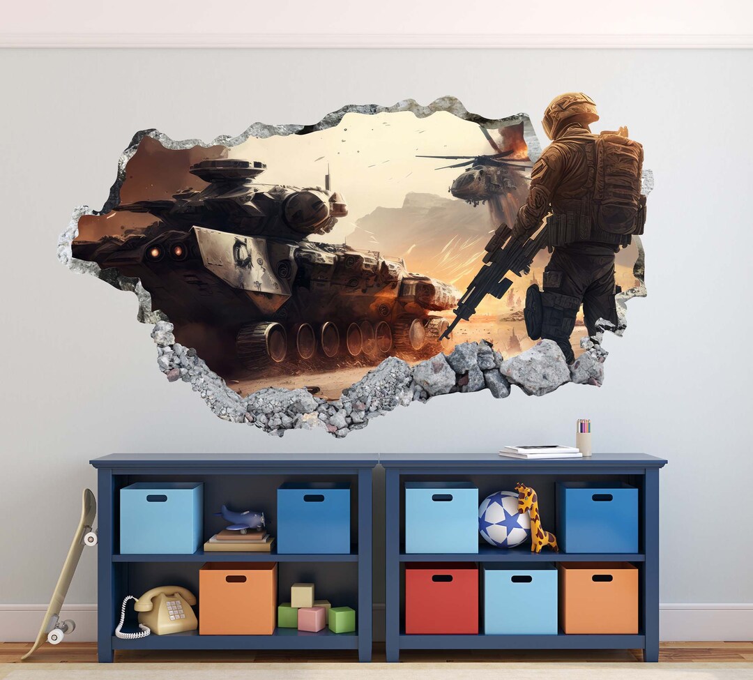 Warzone 3D Wall Decal Art Decor Sticker Soldier Wall Sticker Art Mural ...