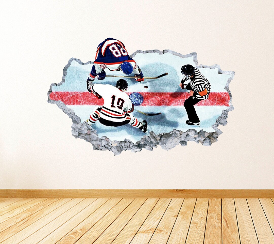 Hockey Wall Art Decal Sports Theme Wall Decor Bedroom Vinyl Wall ...