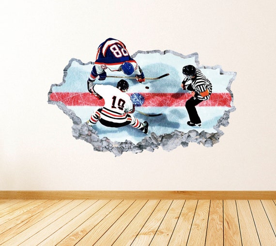 Hockey Wall Art Decal Sports Theme Wall Decor Bedroom Vinyl | Etsy