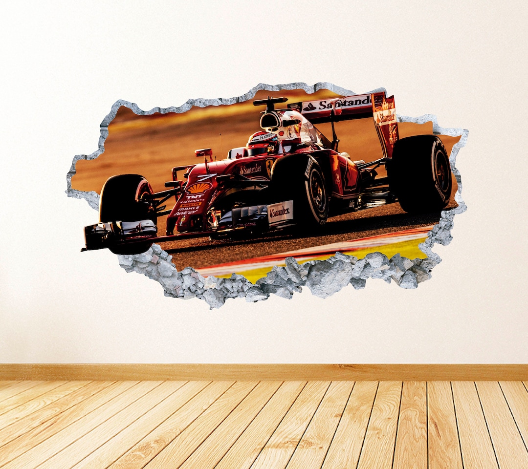 Formula 1 Wall Art Decal Ferrari Theme Wall Decor Bedroom Vinyl Wall ...