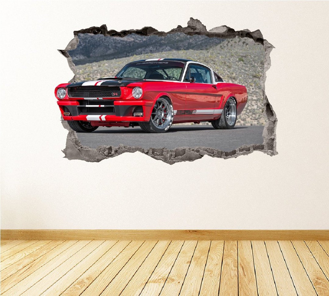 Vintage Car Wall Decal 3D Smashed Wall Art Vinyl Wall Decor - Etsy