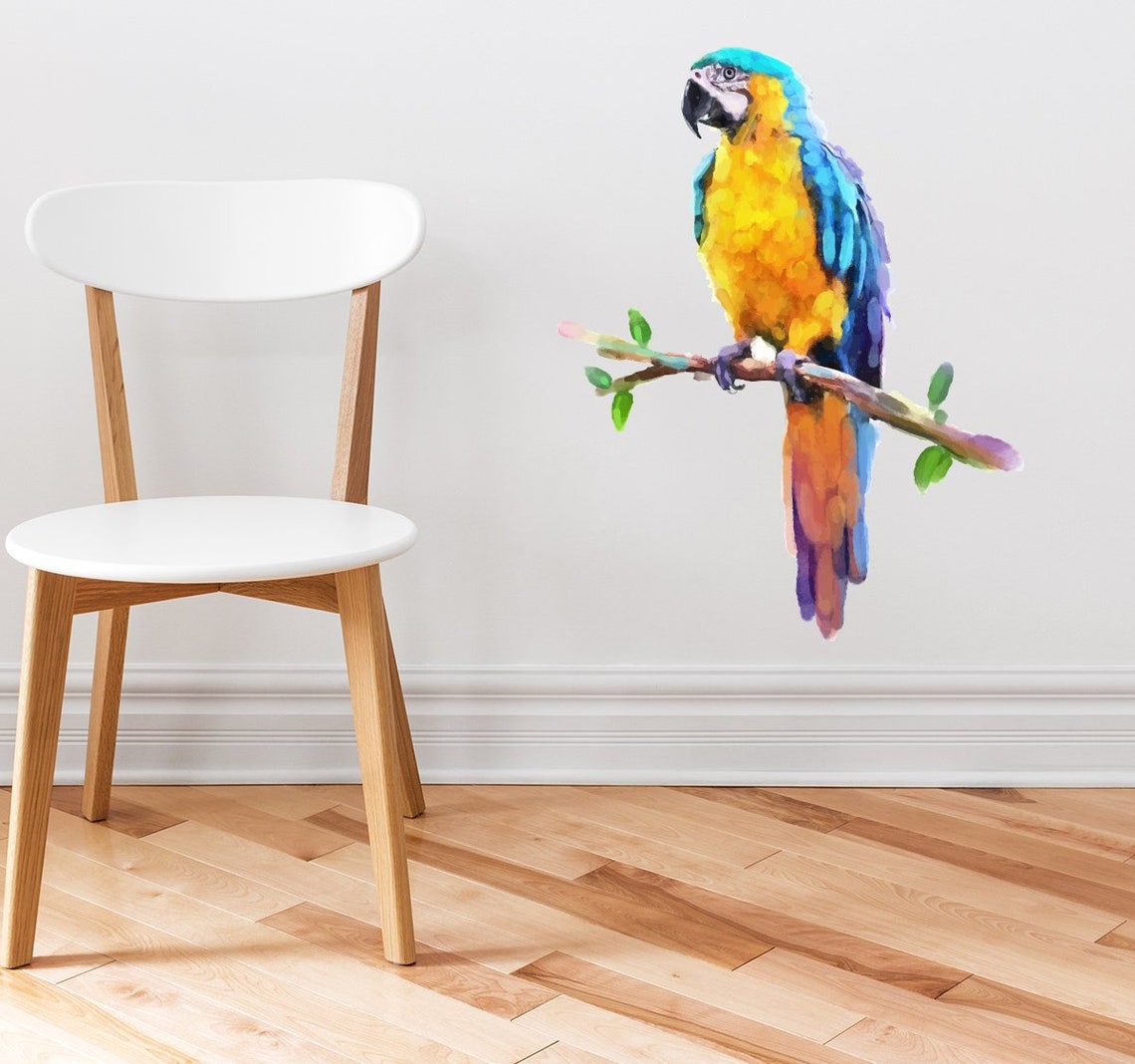 Macaw Watercolor Wall Art Decal Stickers Vinyl Decor - Etsy