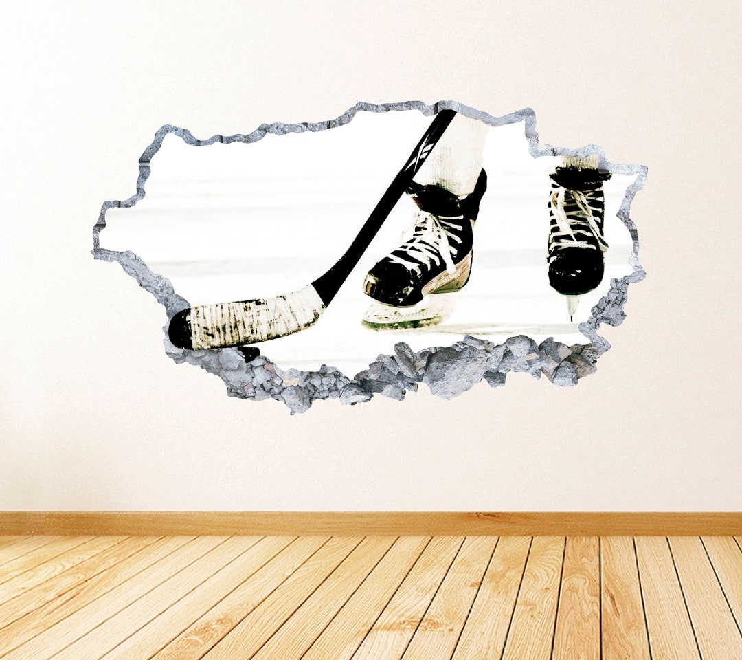 Hockey Smashed Wall Decal Art Sport Kids Vinyl Wall Sticker - Etsy