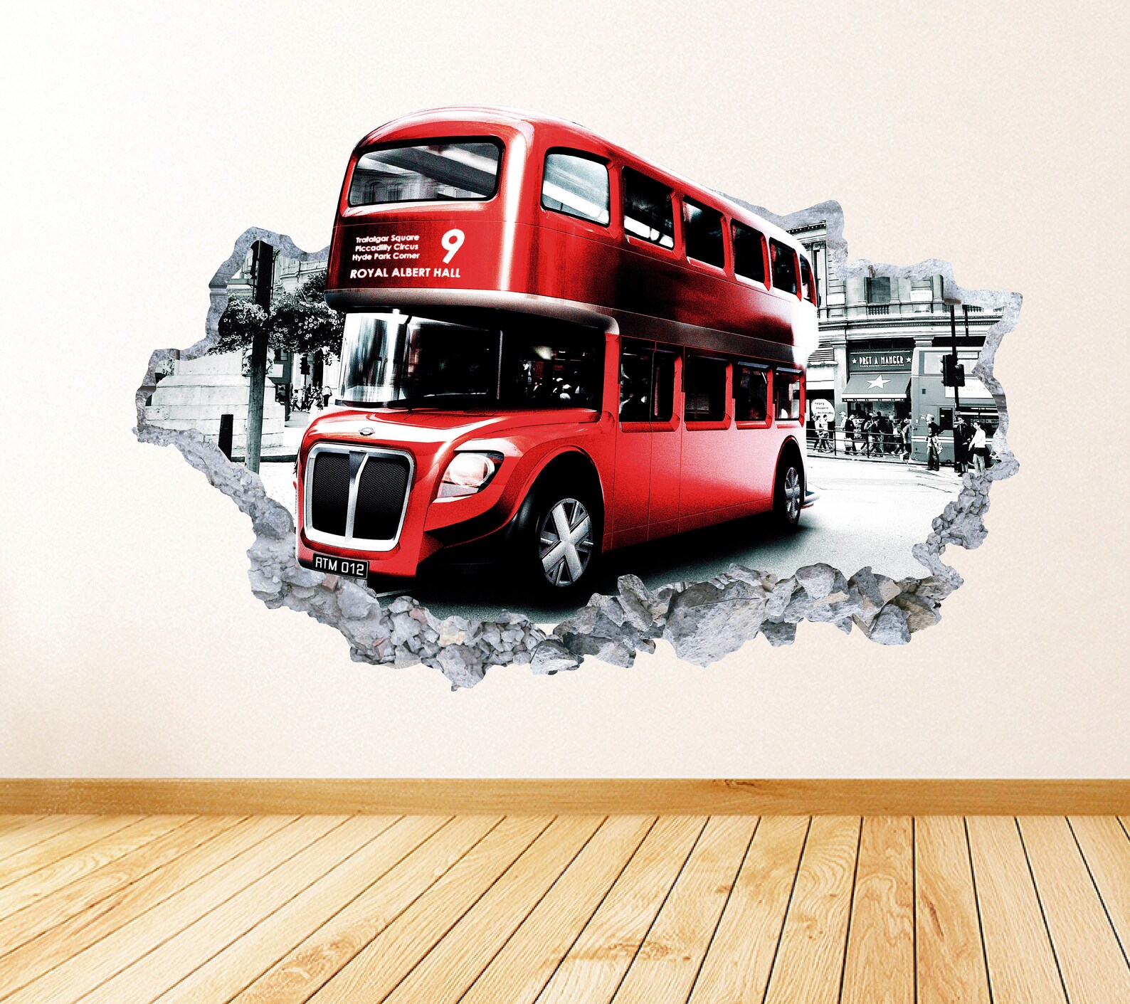 London Bus Smashed 3D Wall Decal London City Transportation | Etsy