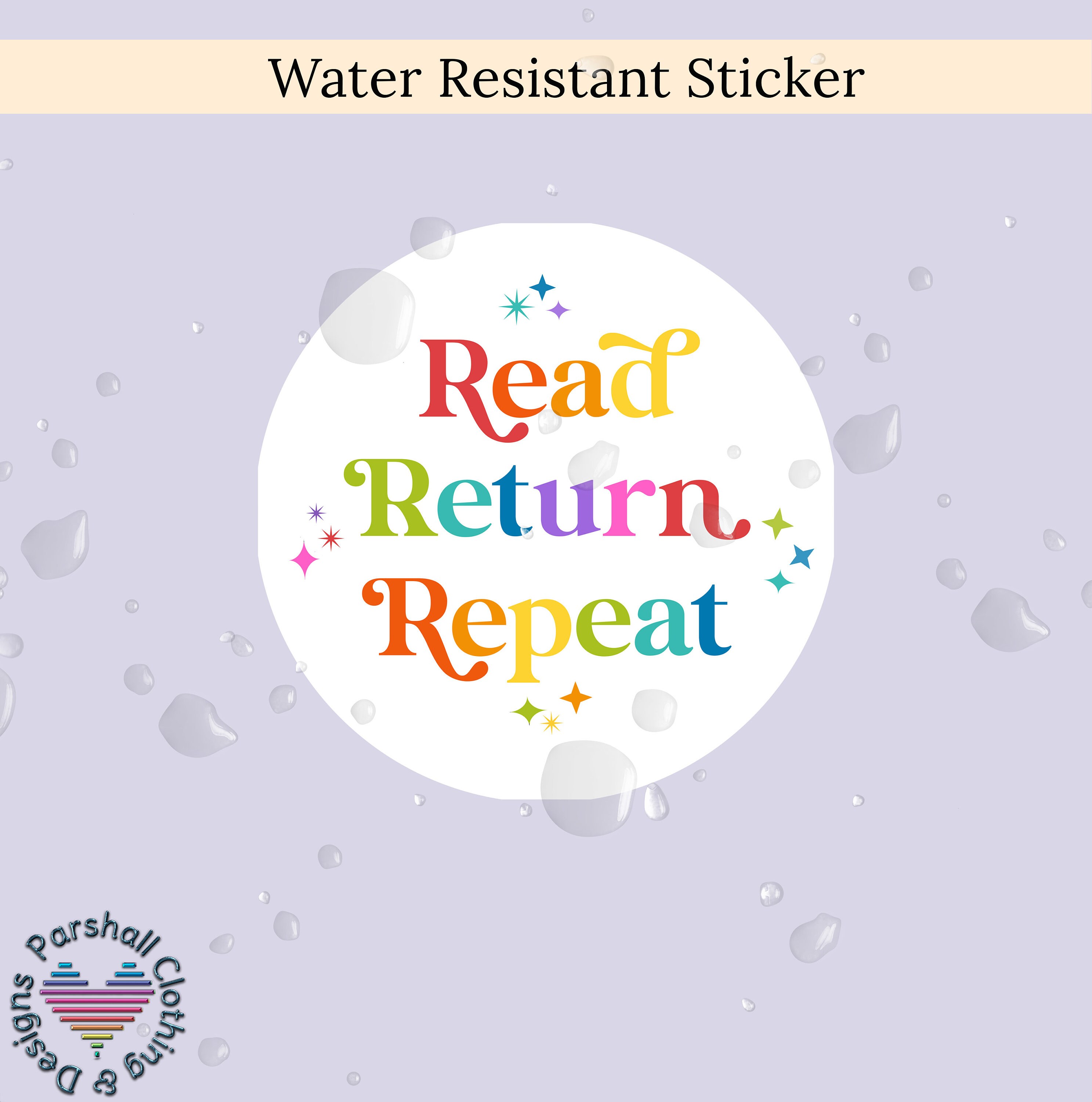 Read Return Repeat Vinyl Sticker in Quirky, Retro Style. Colorful ...