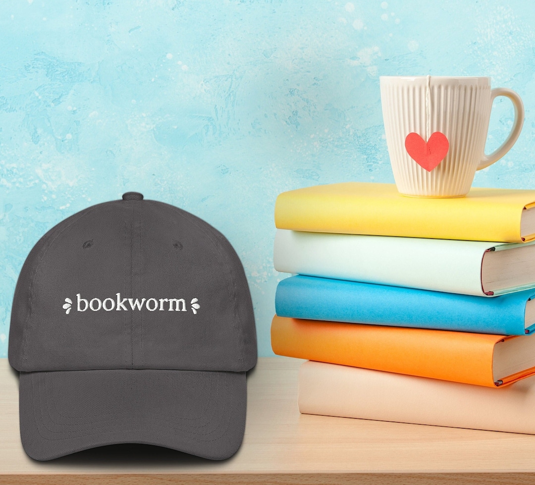 Bookworm Embroidered Classic Hat. Book Dad Hat. Book Lover Cap. Bookish ...