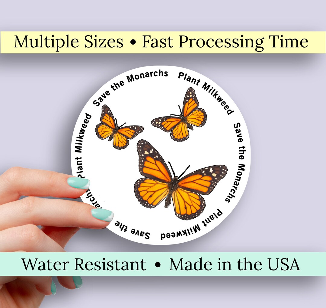 Save the Monarchs, Plant Milkweed Vinyl Sticker. Support Monarch ...