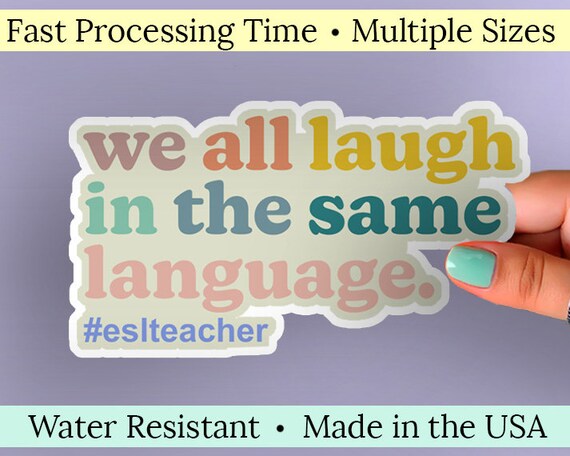 ESL Teacher We All Laugh in the Same Language Waterproof Kiss - Etsy