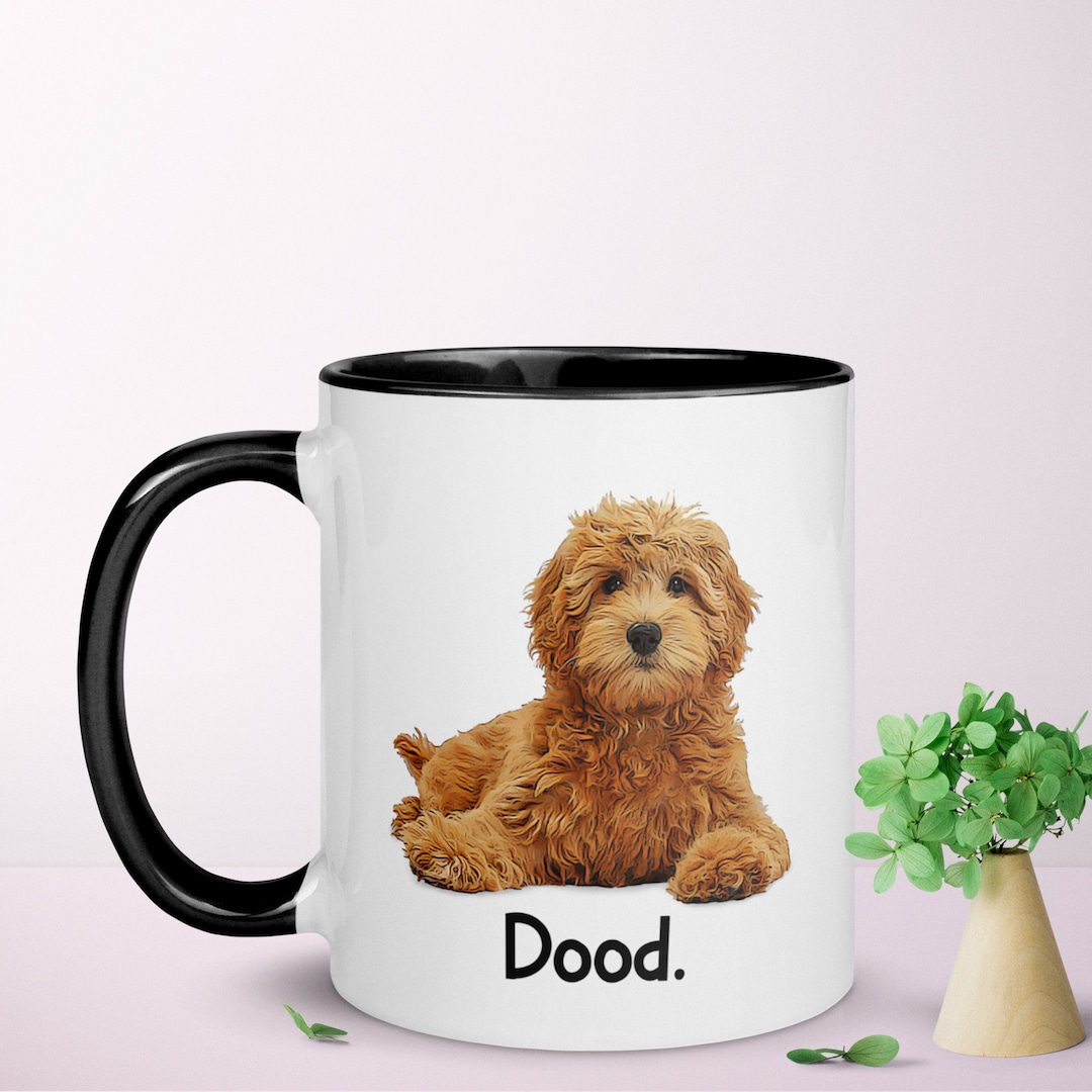Cute Golden Doodle Dood Coffee Mug. This Cartoon Golden Retriever ...