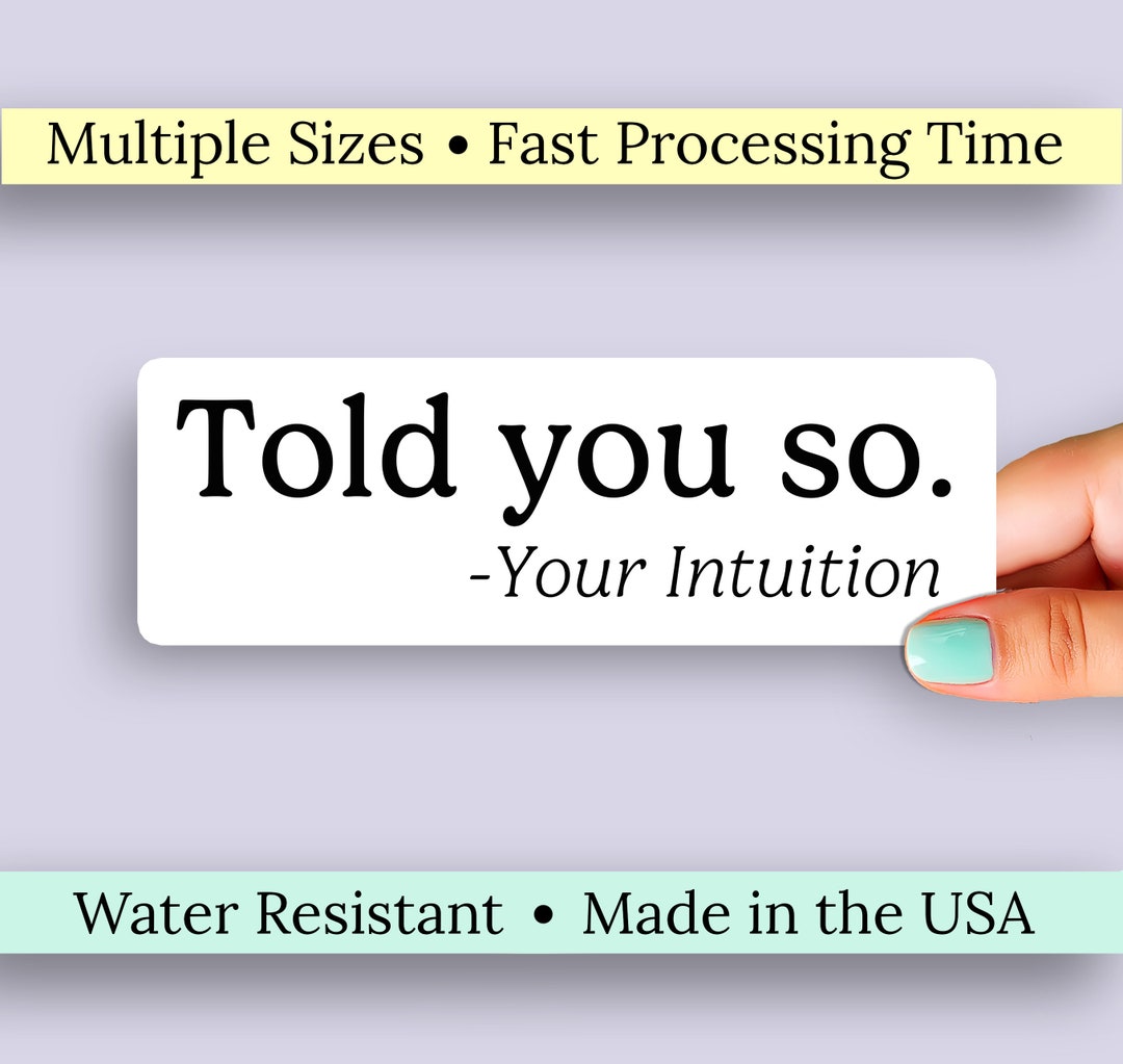 Funny and Sassy Trust Your Gut Vinyl Sticker. Intuition, Inner Voice ...