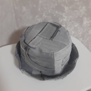 Denim Patchwork Hat 23, Boho Gray Jean Hat in Street Fashion Style ...