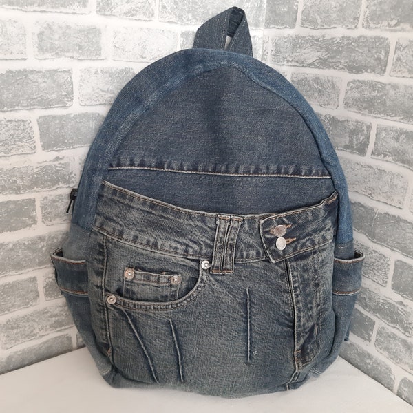 Denim Backpack - Etsy