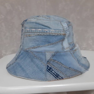 Denim Patchwork Hat 24, Boho Blue Jean Hat in Street Fashion Style ...