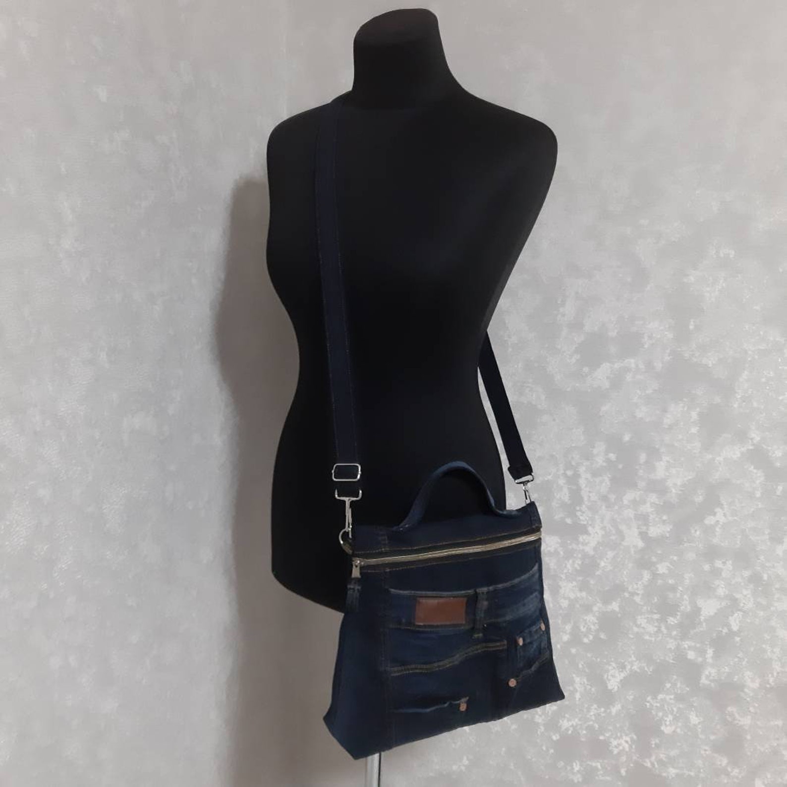 Casual Denim Handbag Jeans Bag Medium Size Crossbody Denim - Etsy