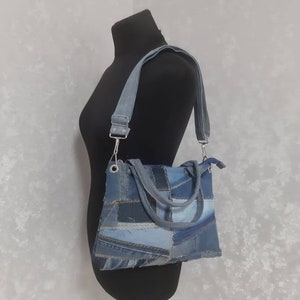 Boro Denim Handbag, Casual Patchwork Jean Small Bag, Crossbody Denim Shabby Purse - Etsy